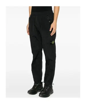 Stone Island Logo-patch Crinkled Track Pants