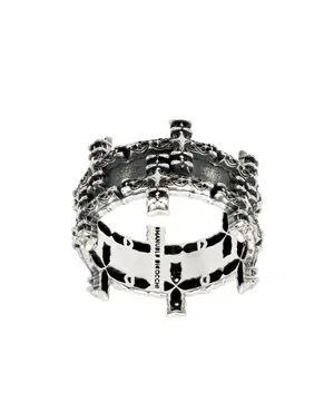 Emanuele Bicocchi Notre-dame Cross Double Ring - Silver