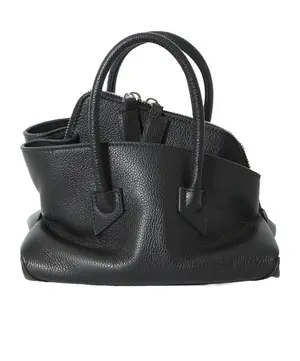 Attico Zippered Shoulder Bag - Black