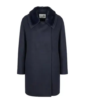 MANZONI 24 Long-sleeve Collared Coat - Blue
