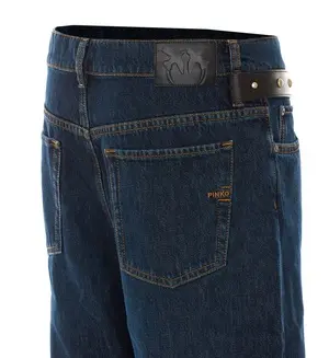 Pinko Belted Wide Leg Jeans