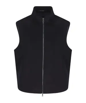Tagliatore Sleeveless Vest - Black