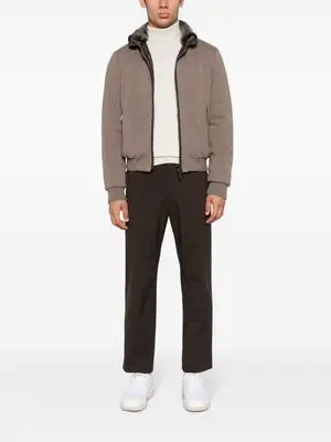 MOORER Long Sleeve Zip Up Casual Jacket