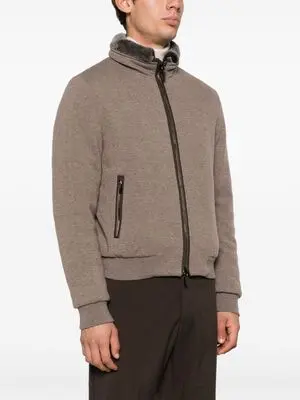 MOORER Long Sleeve Zip Up Casual Jacket