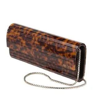 JIMMY CHOO Tortoiseshell Acrylic Clutch Bag