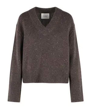 LISA YANG V-neck Ribbed Jumper - Brown