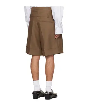 EGONLAB Double Waist Wool Belt Loop Shorts