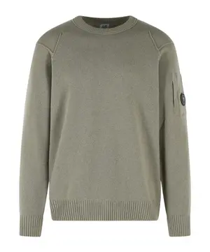 C.P. COMPANY Long Sleeve Sweater With Zip Pocket And Lens Appliqu