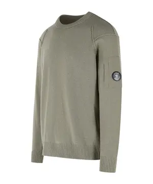 C.P. COMPANY Long Sleeve Sweater With Zip Pocket And Lens Appliqu