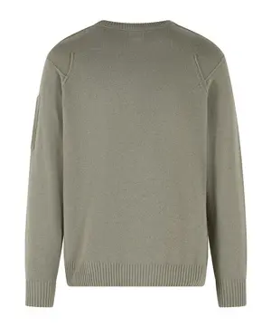 C.P. COMPANY Long Sleeve Sweater With Zip Pocket And Lens Appliqu