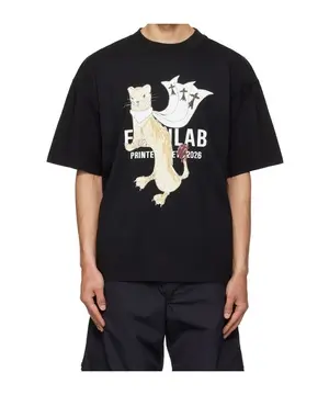 EGONLAB Printed Crew Neck T-shirt - Black