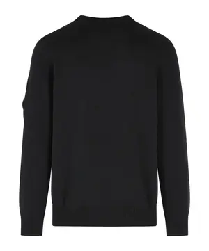 C.P. COMPANY Long Sleeve Sweater With Zip Pocket And Lens Applique