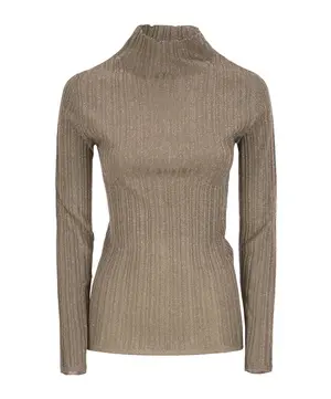 Fabiana Filippi Long-sleeve High-neck Knit Top