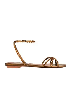 AQUAZZURA Ankle-strap Flat Sandals - Brown
