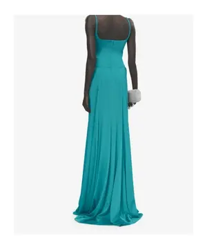 Alexander McQueen Gathered-detail Sleeveless Maxi Dress
