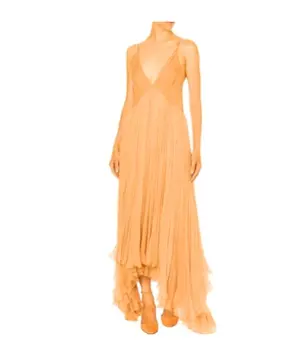 Alberta Ferretti Pleated Long Skirt
