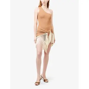 TALLER MARMO Asymmetric Swimsuit With Fringed Sarong