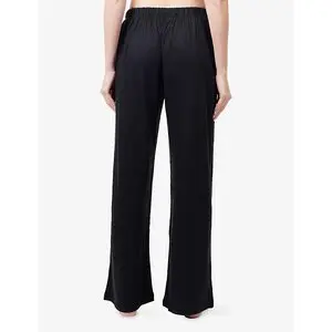 Eberjey High-waist Wide-leg Linen Trousers