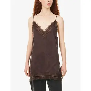 Dissh Andrea Lace-trim Cupro Top