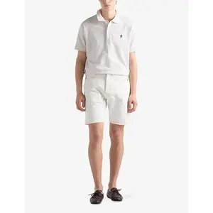 Prada Logo-embroidered Slim-fit Cotton Polo Shirt