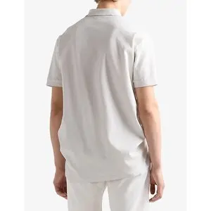 Prada Logo-embroidered Slim-fit Cotton Polo Shirt