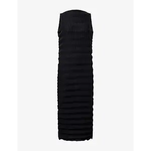 Issey Miyake June Spring Pleats Knit Midi Dress - Black