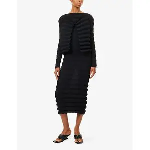 Issey Miyake June Spring Pleats Knit Midi Dress