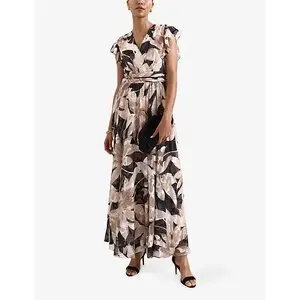 PHASE EIGHT Liana Printed Burnout Maxi Dress