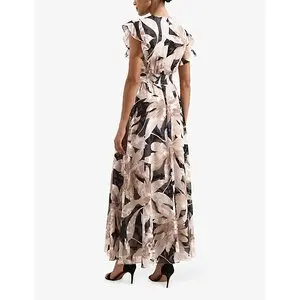 PHASE EIGHT Liana Printed Burnout Maxi Dress