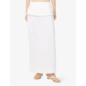 Dissh Yara Fold-over Linen Midi Skirt
