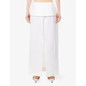 Dissh Yara Fold-over Linen Midi Skirt