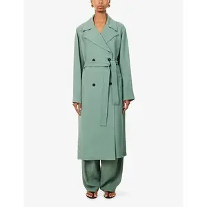 Alaïa Tailored Longline Woven Trench Coat