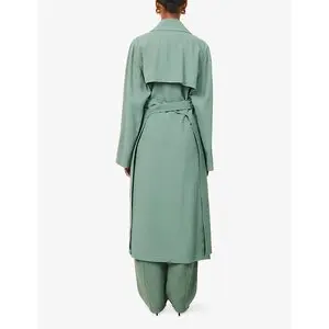 Alaïa Tailored Longline Woven Trench Coat