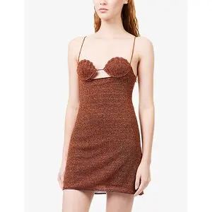 Oseree Lumiere Shell Metallic Knit Dress
