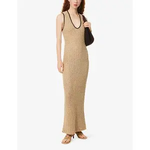 SIR. Ellinor Open-knit Cotton Maxi Dress
