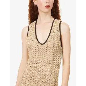 SIR. Ellinor Open-knit Cotton Maxi Dress