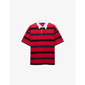 Prada Striped Oversized-fit Cotton Polo Shirt
