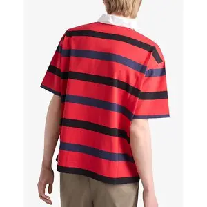 Prada Striped Oversized-fit Cotton Polo Shirt