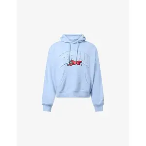 ICECREAM Cotton Hoody With Logo Appliqu - Light Blue