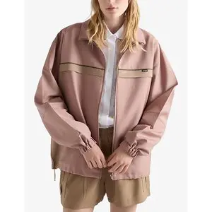 Prada Contrast-panel Oversized-fit Wool Jacket