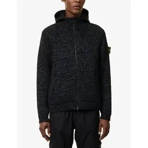 Stone Island Reversible Full-zip Cotton-nylon Knit Jumper