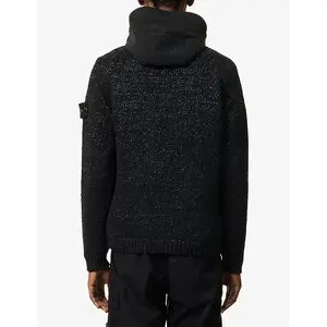 Stone Island Reversible Full-zip Cotton-nylon Knit Jumper