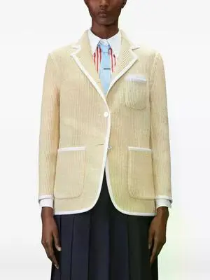 Thom Browne Raffia-effect Stripe Detail Blazer