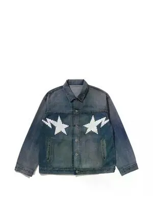 A BATHING APE Crystal Embellished Denim Jacket