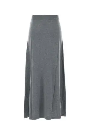 LISA YANG Grey Cotton Blend Adrienne Skirt