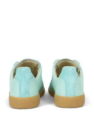 MAISON MARGIELA Replica Leather And Suede Lace-up Sneakers - Blue