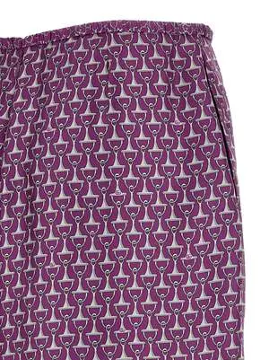 Gucci Morsetto" Print Silk Midi Skirt - Purple