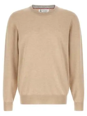 Brunello Cucinelli Cashmere Crew Neck Sweater - Cream
