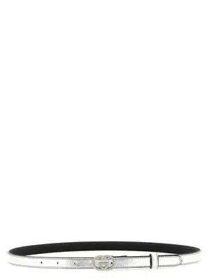 Gucci Incrocio Gg Belt - Silver