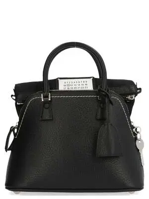 MAISON MARGIELA MAISON MARGIELA 5AC Mini Leather And Canvas Handbag Black